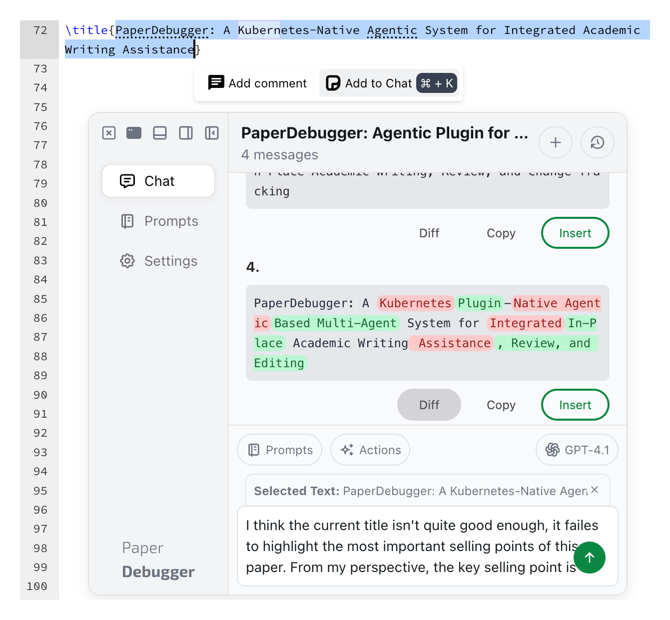 PaperDebugger | Write Better, Get Accepted